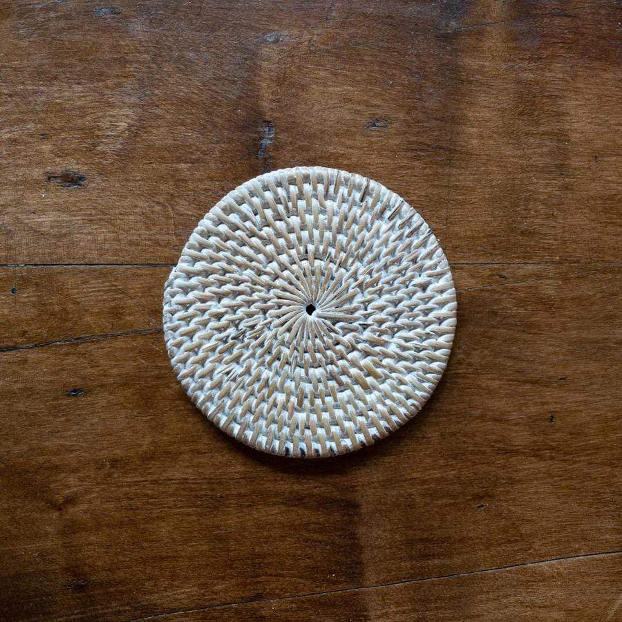 White Rattan Coaster | Cranfields Wellington NZ